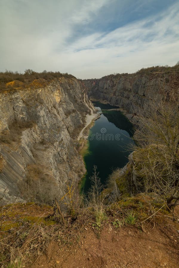 Old Quarry Velka Amerika in Spring Cloudy Hot Day Stock Photo - Image ...