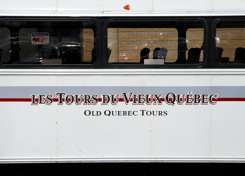 Old Quebec Tour Bus editorial stock photo. Image of drive - 27699568