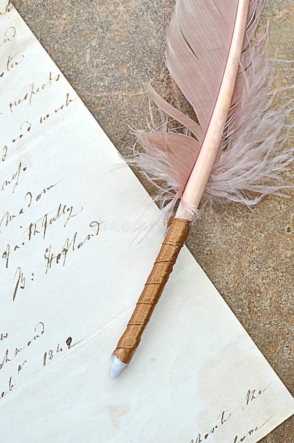 Old quill and letter stock photo. Image of parchment - 22739122