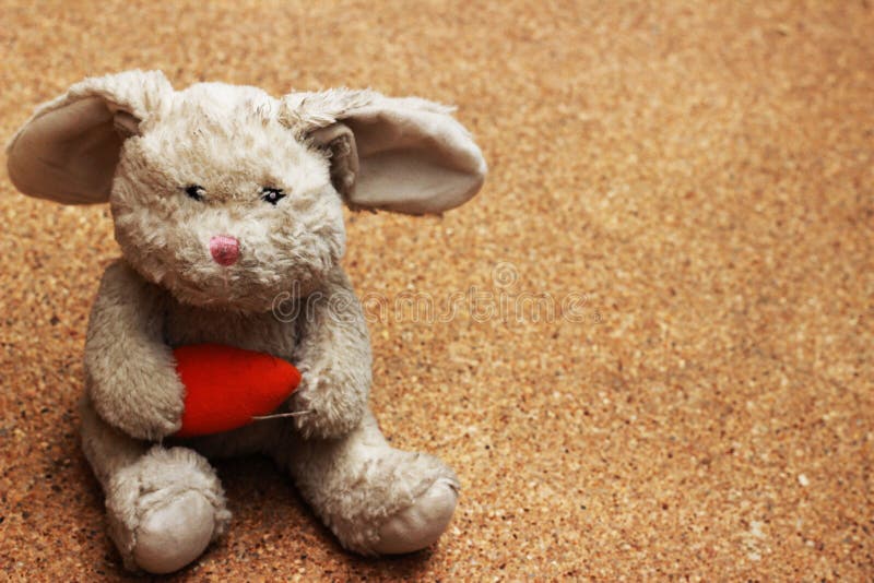 Old Rabbit Doll Drops on Brown Ground Stock Photo - Image of hill, long ...