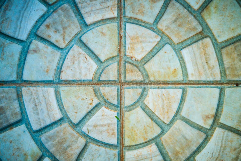 Old radial mosaic tiles stock image. Image of rust, stone - 93174625