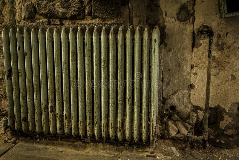 Old Radiator in an Abandoned Building Stock Image - Image of dark ...