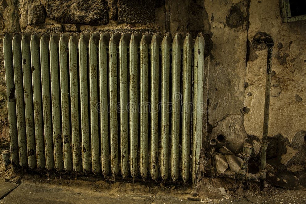 Old Radiator in an Abandoned Building Stock Image - Image of dark ...