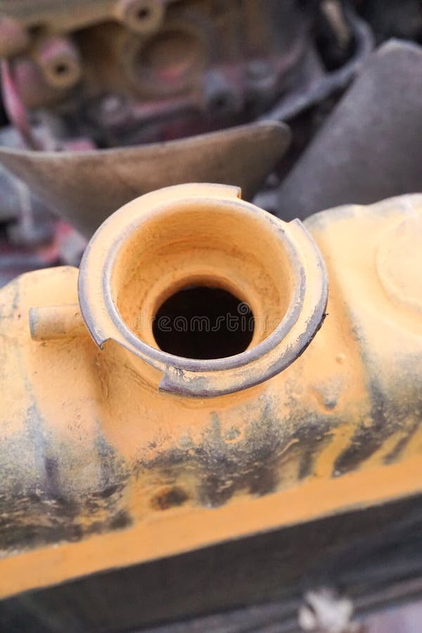 Old Radiator Cap Under the Hood of the Car Stock Image - Image of ...