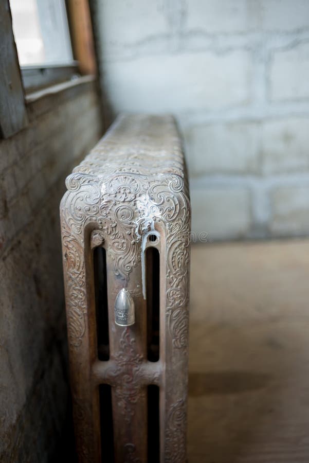 Old Radiator in Loft Building Stock Photo - Image of paint, close: 55093526