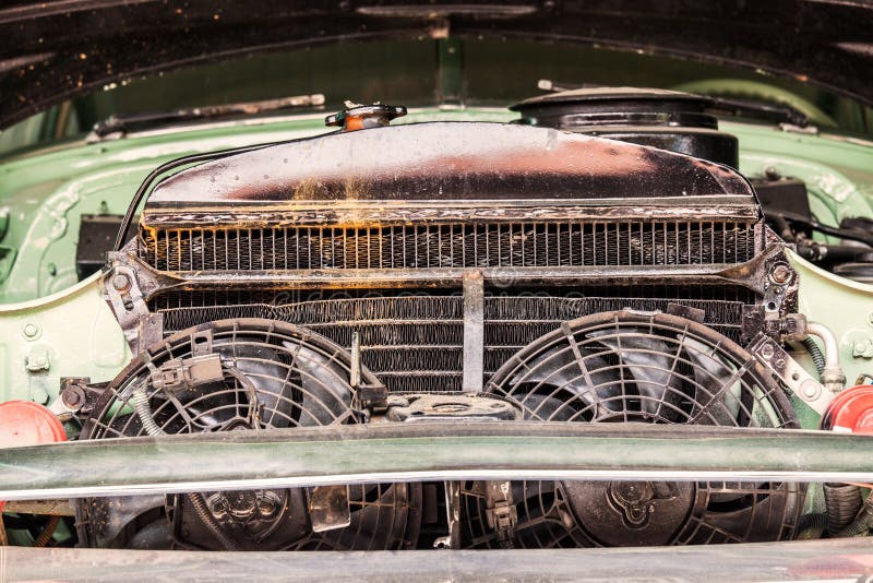 Old Radiator of Retro Vintage Car Stock Image - Image of engine ...