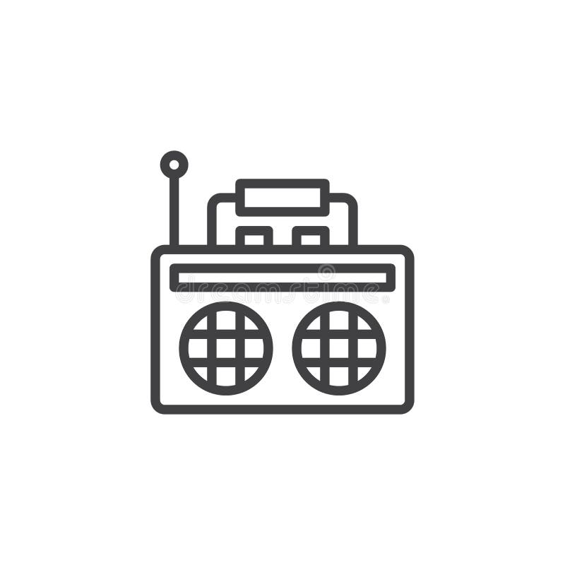 Old Radio with Antenna Outline Icon Stock Vector - Illustration of ... Old Radio with Antenna Outline Icon Stock Vector - Illustration of ...