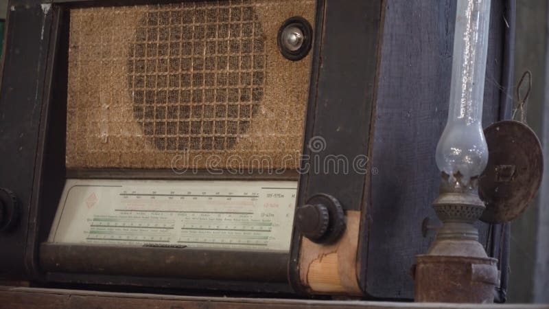 Old Radio and an Antique Table Lamp Stock Image - Image of radio ...