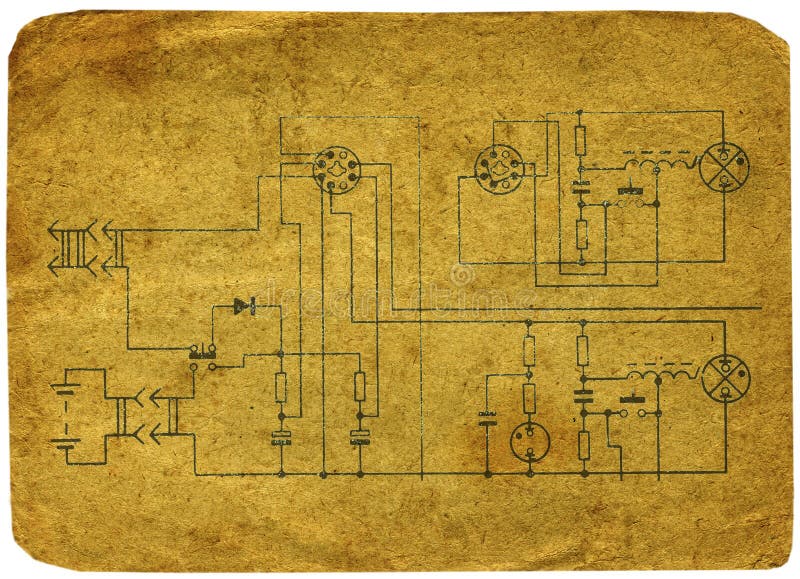 Old radio circuit. stock photo. Image of history, retro - 207862948