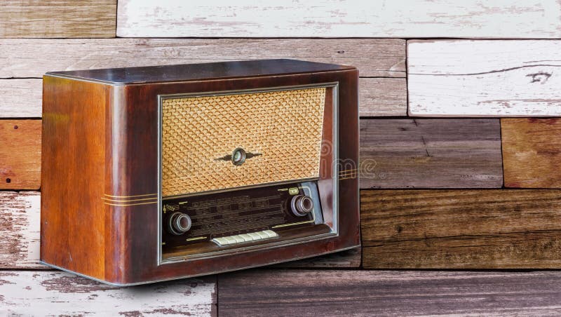 Old radio on table stock image. Image of analog, speaker - 159300265