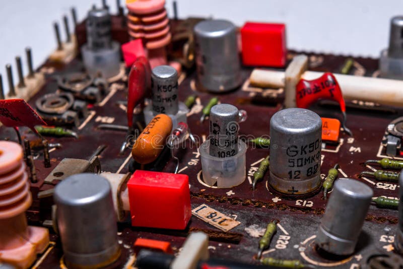 Old radio parts stock image. Image of industry, device - 388221499