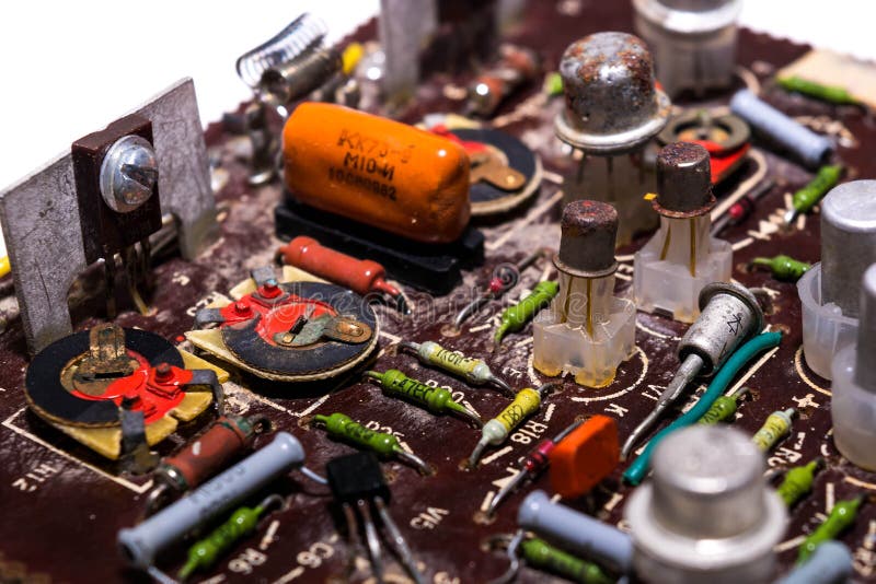 Old radio parts stock image. Image of light, electricity - 388509961