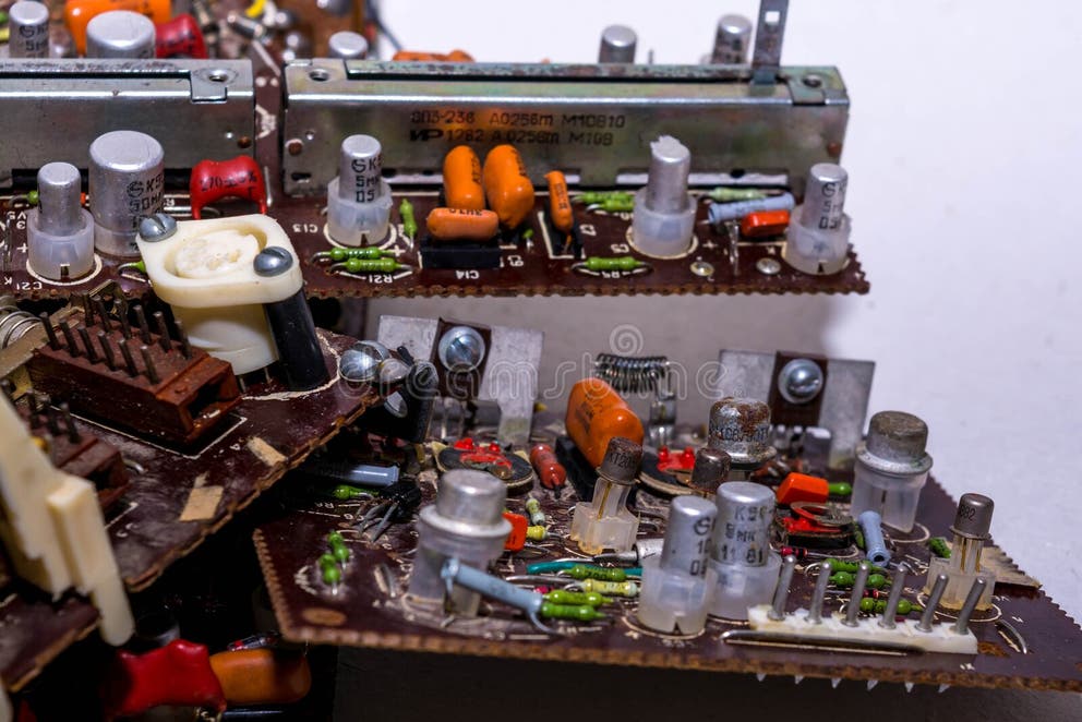 Old radio parts stock photo. Image of power, electronic - 388698036