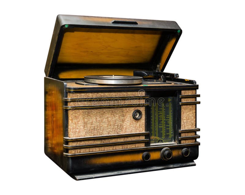 Old radio, side view stock photo. Image of dust, view - 77848664