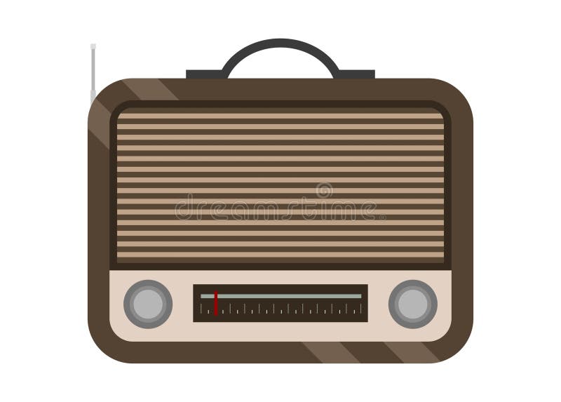 Old Radio. Simple Flat Illustration. Stock Vector - Illustration of ...