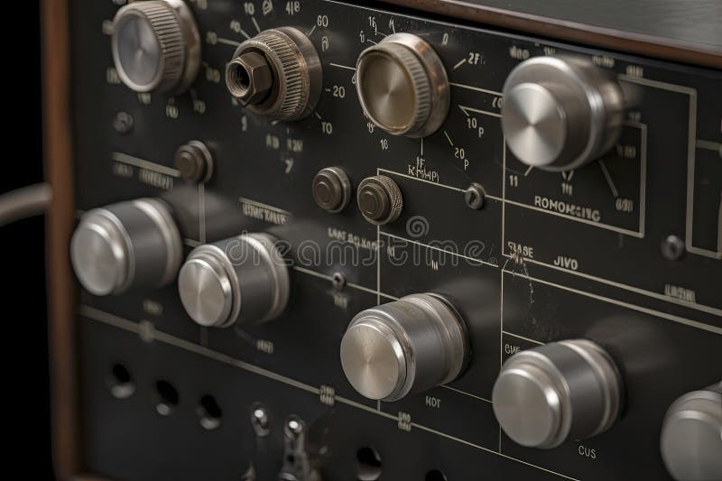 Old Radio Transmitter and Receiver Details, Closeup View Stock Image ...