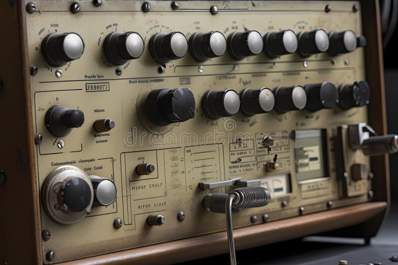 Old Radio Transmitter and Receiver Details, Closeup View Stock ...