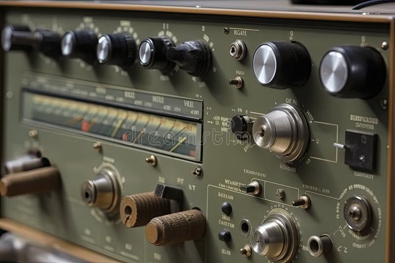 Old Radio Transmitter and Receiver Details, Closeup View Stock Photo ...
