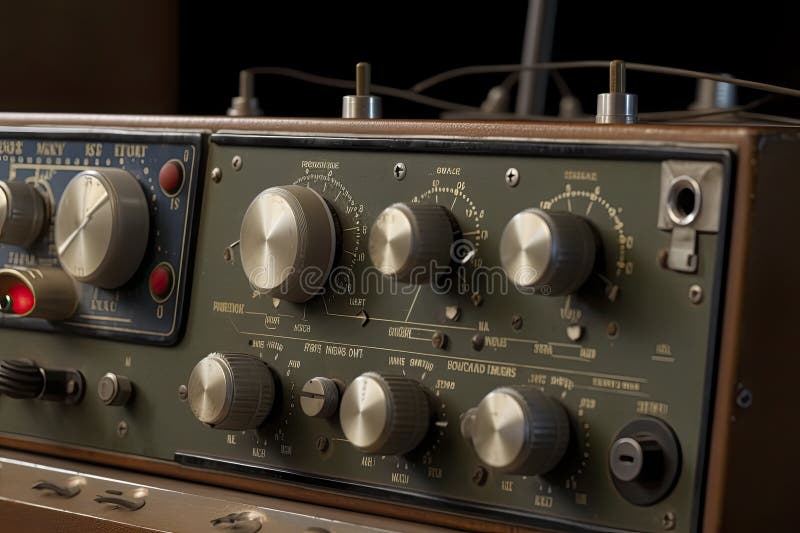 Old Radio Transmitter and Receiver Details, Closeup View Stock ...