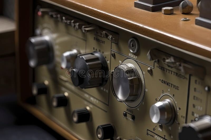 Old Radio Transmitter and Receiver Details, Closeup View Stock ...