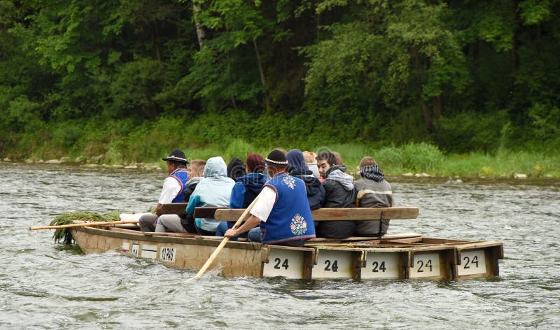 Old rafts on river Dunajec editorial photo. Image of stream - 74260351