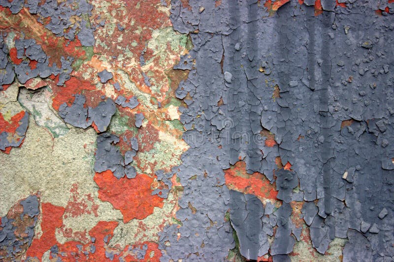 Old Ragged Gray and Red Wall with Peeling Paint Stock Photo - Image of ...