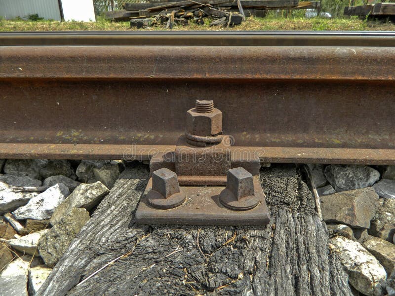 Old rail track stock image. Image of sleeper, splints - 70984079