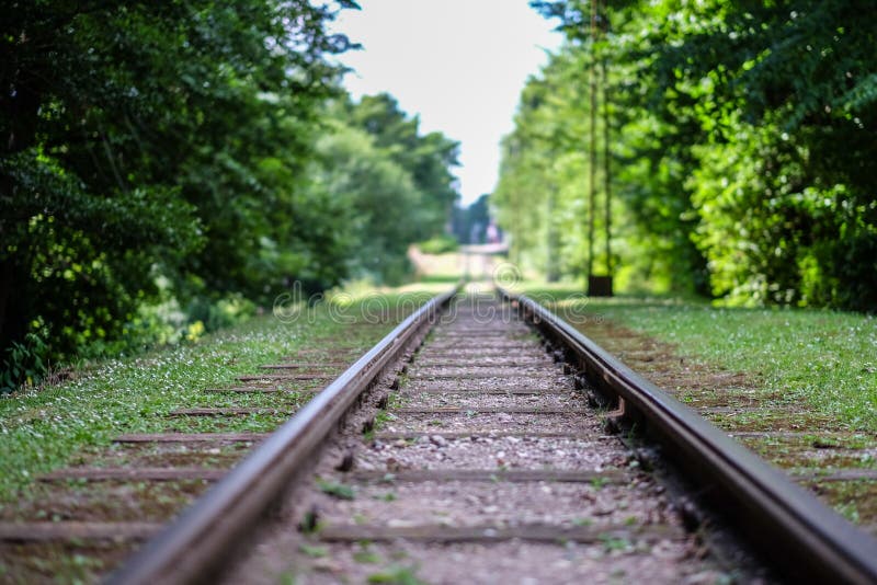 Old rail tracks stock photo. Image of vanish, travel - 43807838