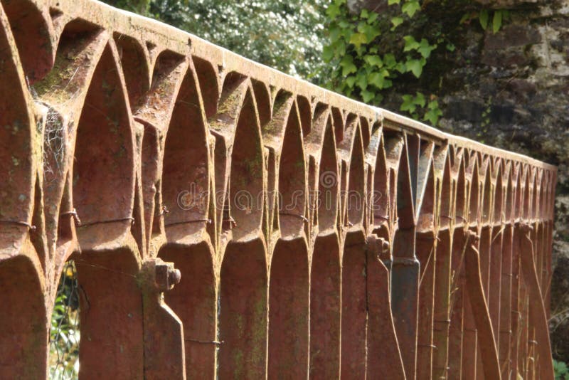 Old railing on a bridge stock image. Image of bridge - 90817529