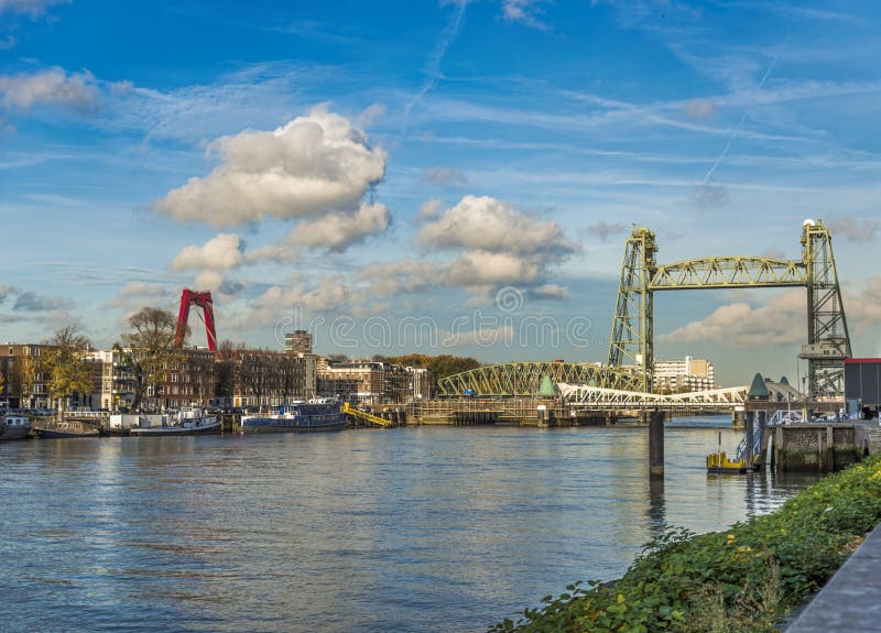 The Old Railraod Bridge in Rotterdam Editorial Image - Image of ...