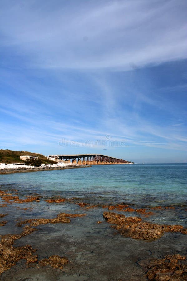 Old Railroad Bridge Florida Keys Stock Photo - Image of keys, ocean ...