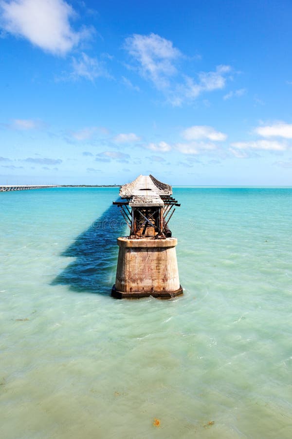 Old Railroad Bridge, Florida Keys Stock Image - Image of american ...