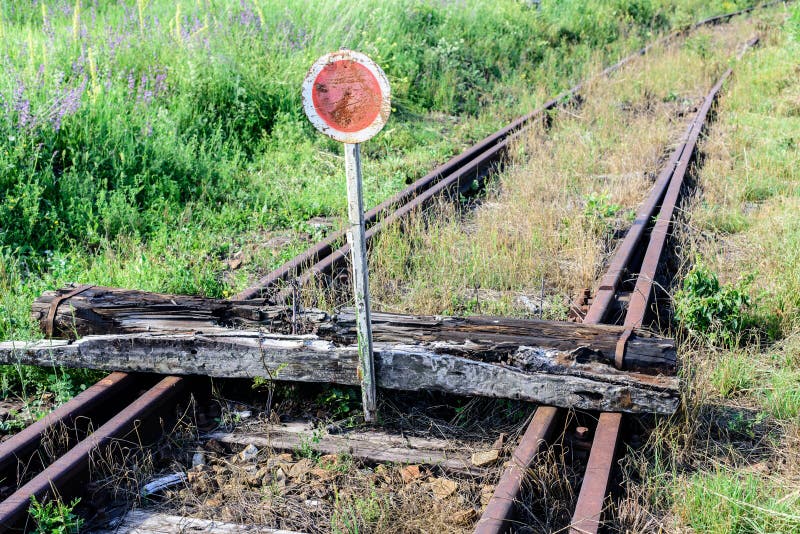 Old Railroad. End of the Line. Stock Image - Image of track, railroad ...