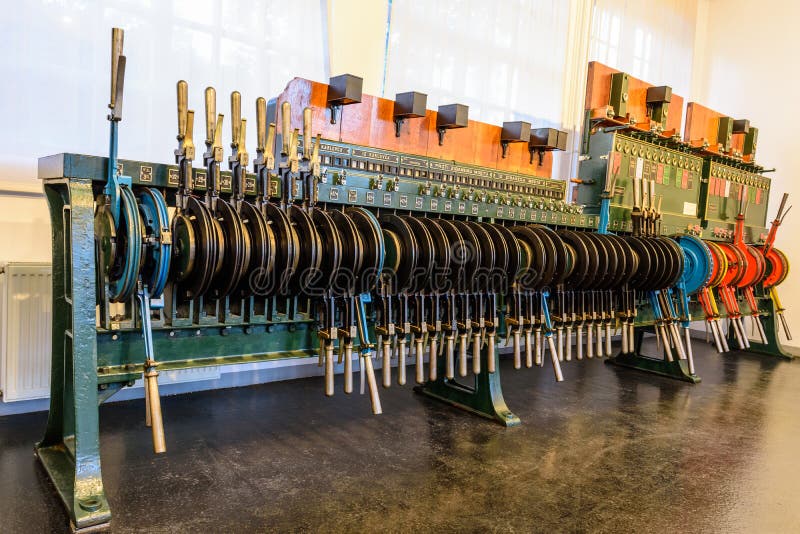 Old railroad switch levers stock image. Image of lever - 96952903