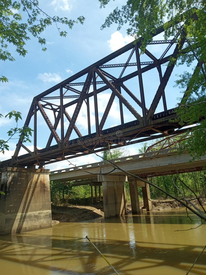 Old railroad tracks bridge stock photo. Image of fragile - 275277904