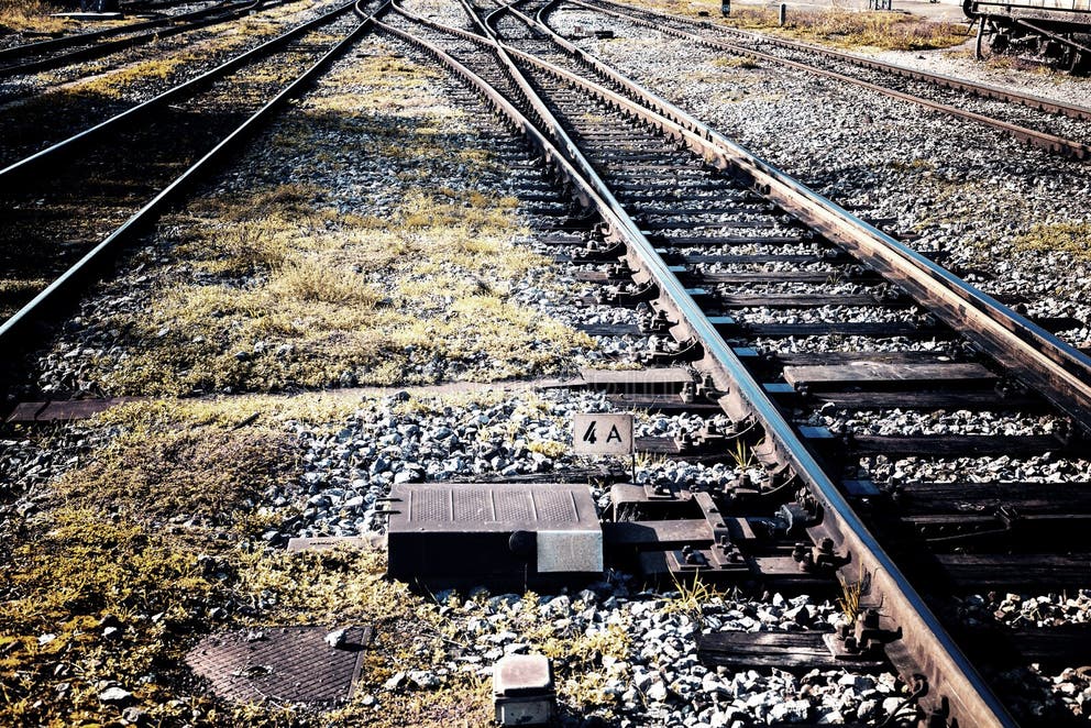 Old rails stock image. Image of heavy, line, rusty, steel - 79207107