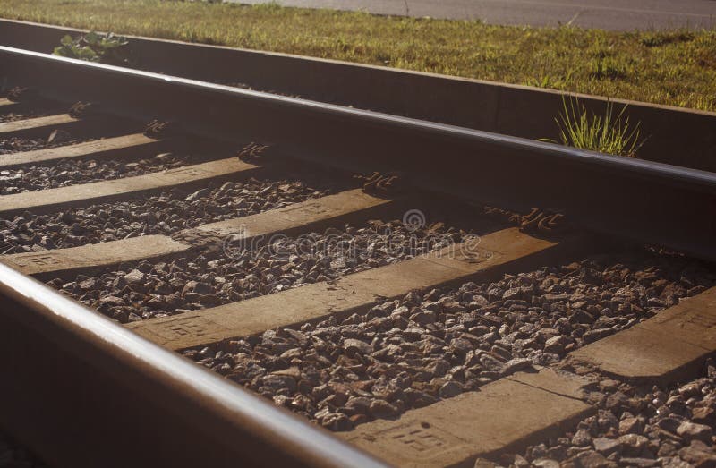 Old Rails in the Landscape with Railroad Railway Leading Lines Stock ...