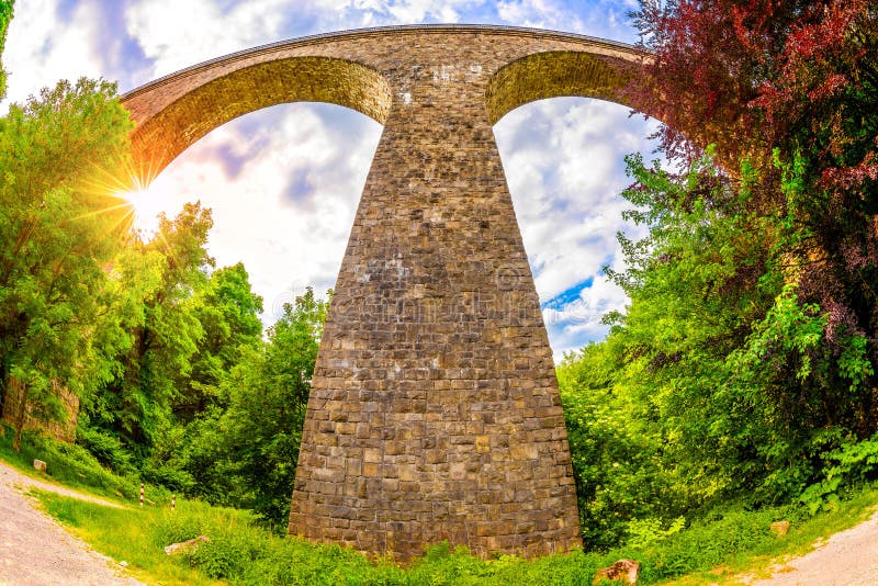 Old arch bridge in Germany stock photo. Image of germany - 117221638
