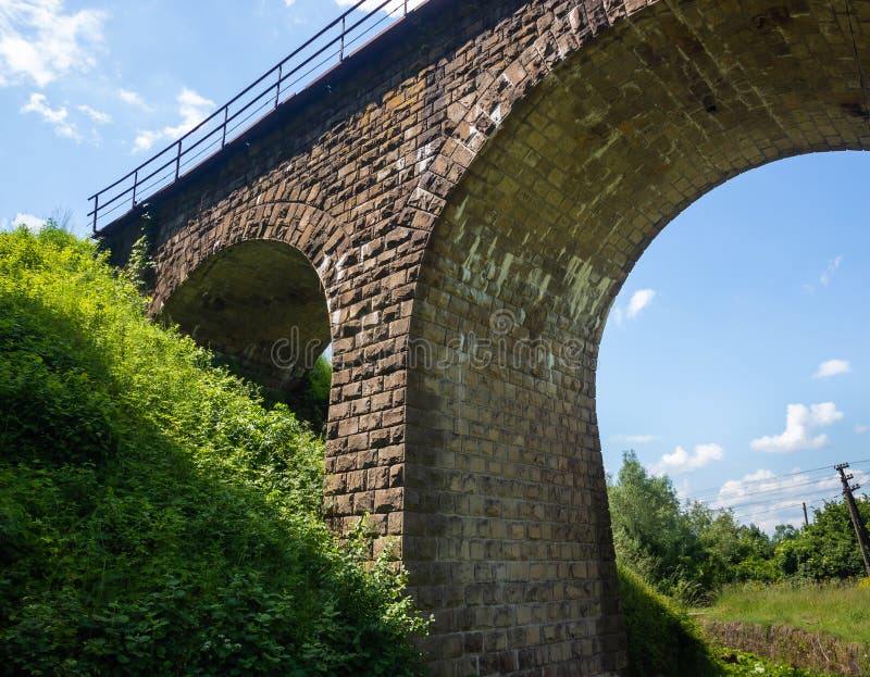 The Old Railway Bridge is Built of Stone Stock Photo - Image of ...