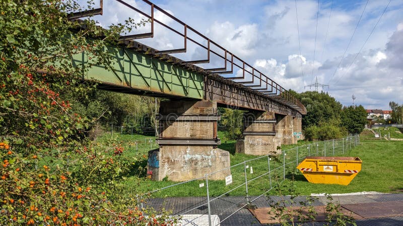 Old Railway Bridge in Oberasbach Nuremberg Crossing the Rednitz Stock ...