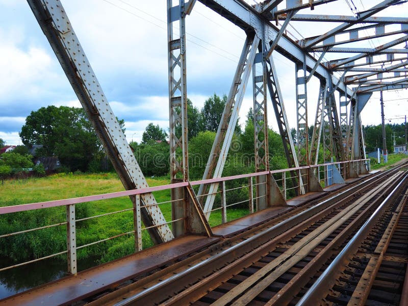 An Old Railway Bridge Over the River. Old Bridge for Trains and ...