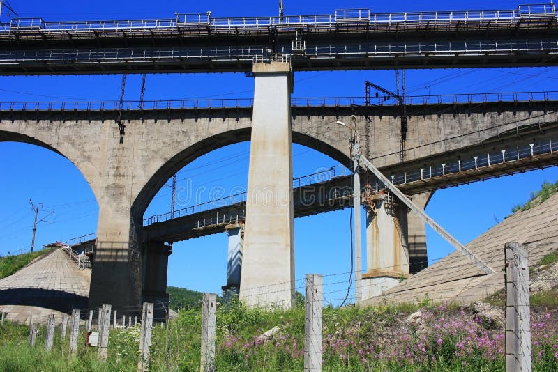 Old Railway Bridge Over the Road Stock Image - Image of green, dirt ...