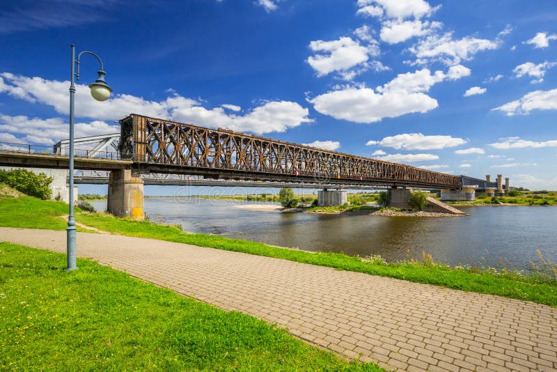 Old Railway Bridge Over Vistula River in Tczew Stock Photo - Image of ...