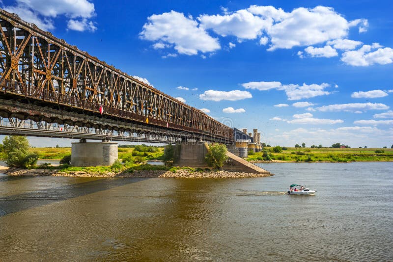 Old Railway Bridge Over Vistula River in Tczew Stock Image - Image of ...