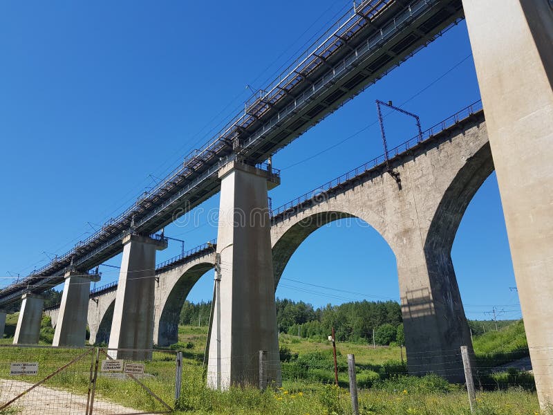 Old Railway Bridges Over the Road Stock Photo - Image of land, bridges ...