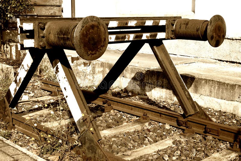 Old Railway Buffer stock image. Image of rail, stop, railroad - 7018411
