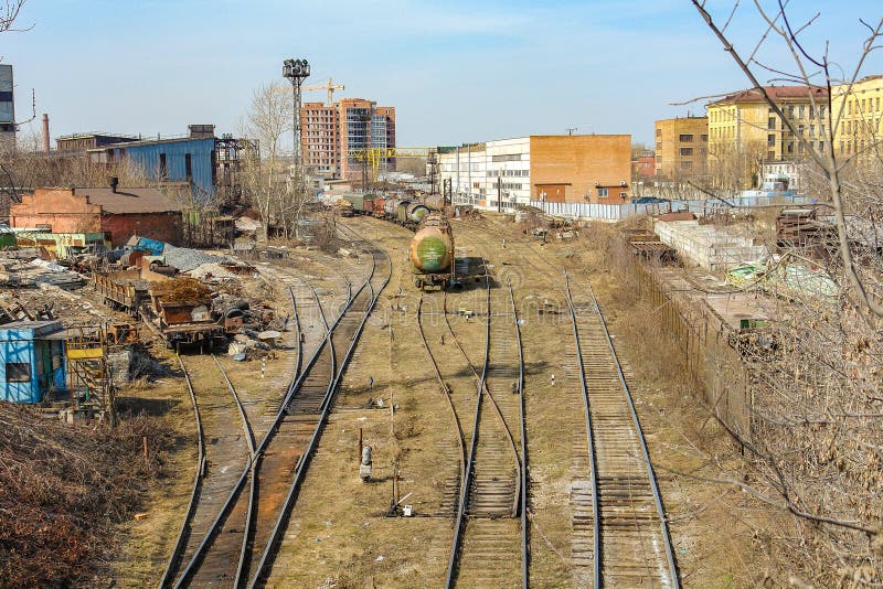 An Old Railway Junction with Numerous Railways in Poor Condition with ...