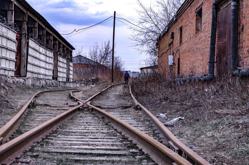 Old railway line stock image. Image of office, landscape - 70286555