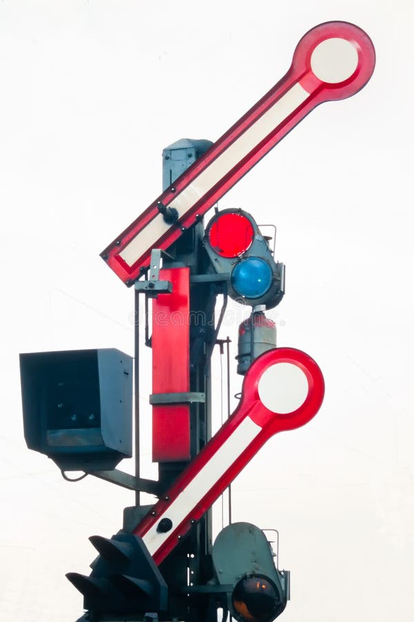 Old Railway Semaphore Signals Stock Image - Image of closeup, railroad ...