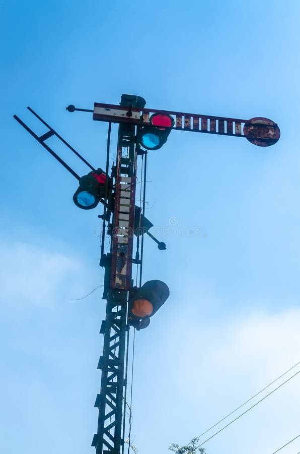Old railway signal. stock photo. Image of railway, warning - 55717312